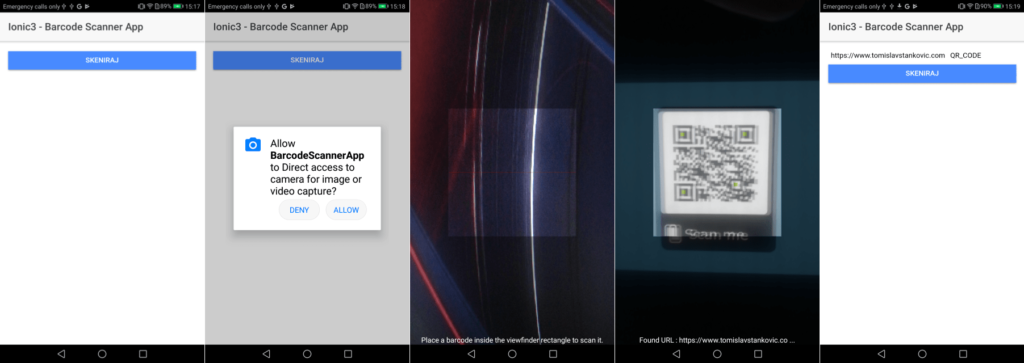 Ionic 3 - Barcode QR skener - Tomislav Stanković