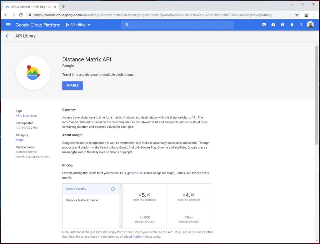 Google Distance Matrix API - prikaz informacija o udaljenosti i vremenu ...